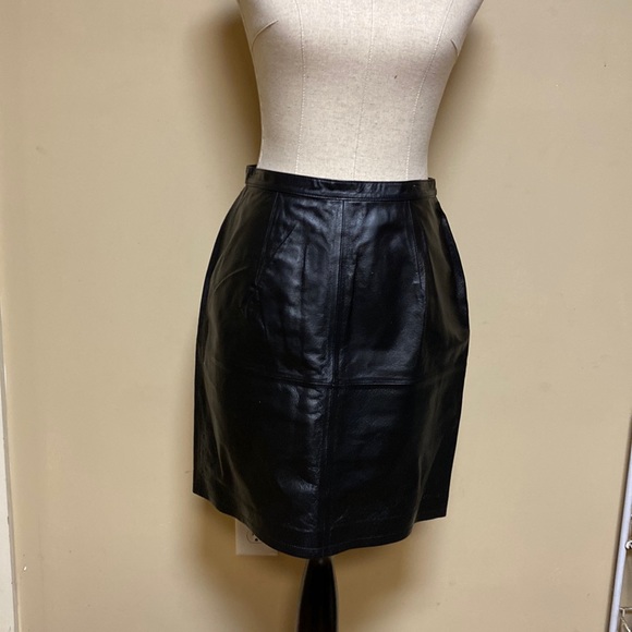 Shape FX | Skirts | Black Leather Skirt Shape Fx By Newport News | Poshmark